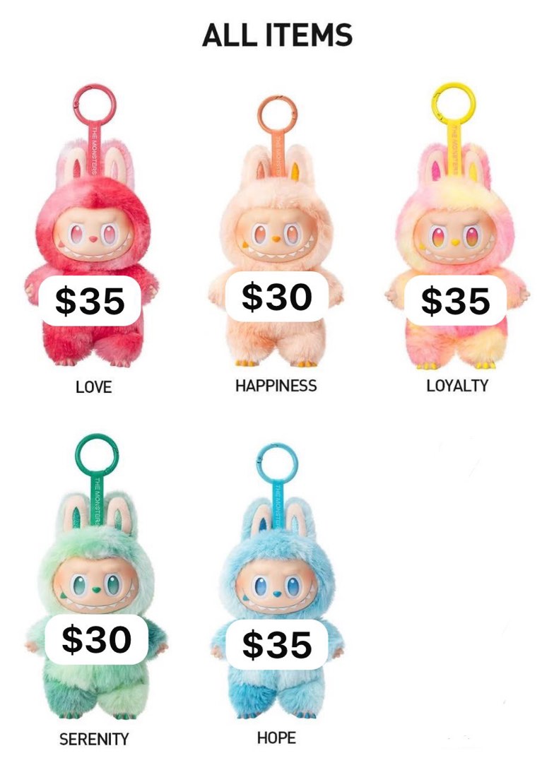 Labubu V3 ( Happiness, Serenity, Loyalty, Love & Hope), Hobbies & Toys ...
