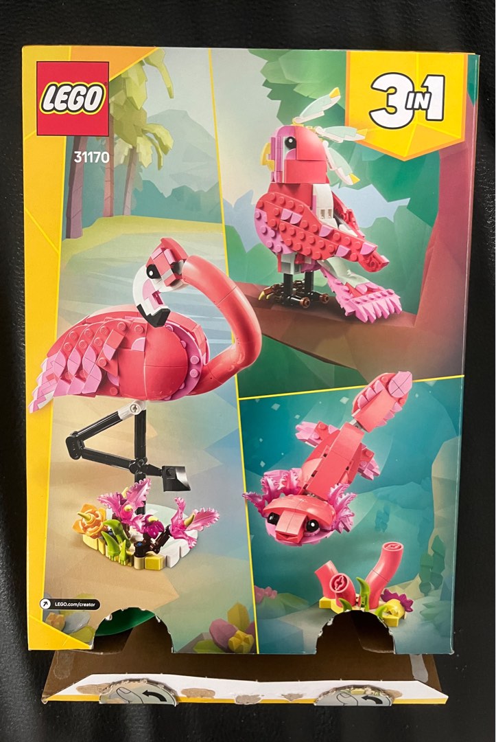 Lego 3 in 1 Pink wild animal Flamingo Cockatoo Axolotl Memory game by ...
