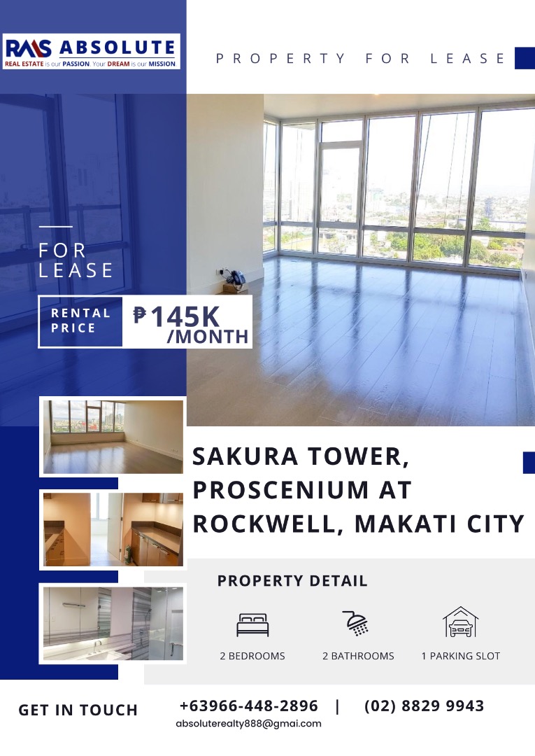 LM - FOR LEASE: Sakura Tower, Proscenium at Rockwell, Makati, Property ...