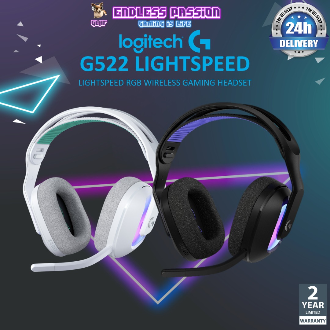 Logitech G522 LIGHTSPEED Wireless Gaming Headset with LIGHTSYNC RGB ...