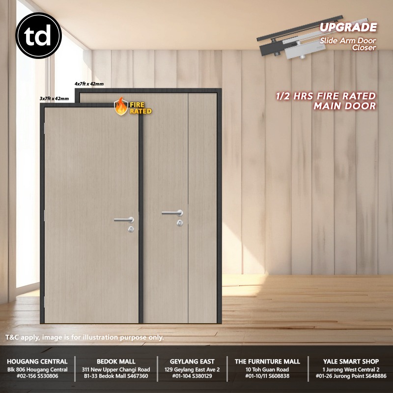 Main Door/ HDB Door/ HDB/ Door/ Solid Laminate/ Fire Rated/ Non-Fire ...