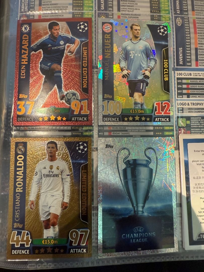 Match Attax Extremely Rare Collectable Cards (CR7, Neymar, etc ...