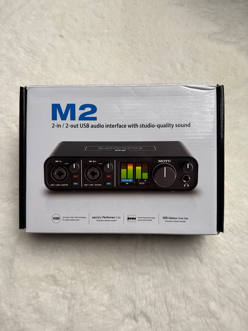 Motu M2 2x2 2 Channel Audio Interface, Audio, Portable Audio ...