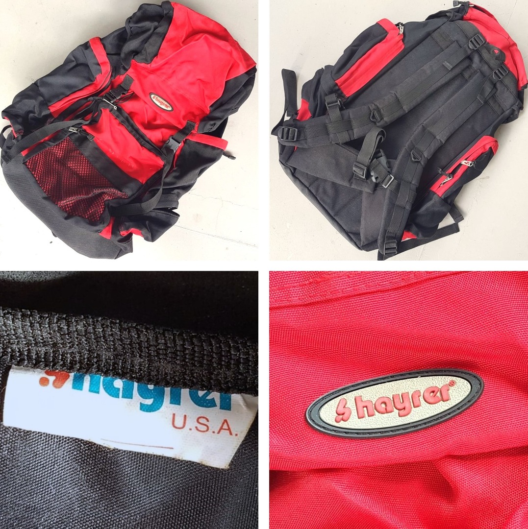 Original HAYRER Designer Backpack, Cool Black & Red Haversack, Trendy ...