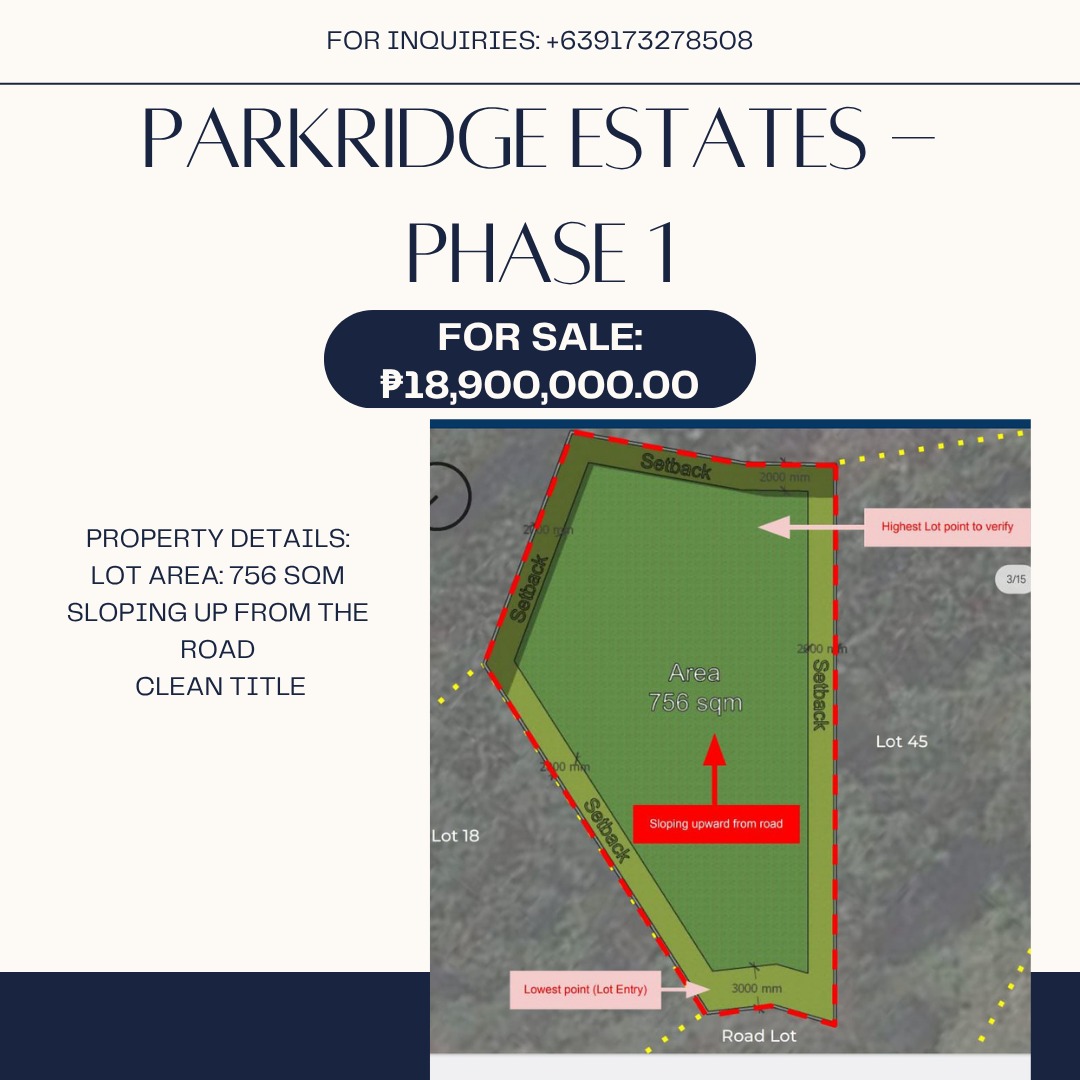 Parkridge Estates Phase 1 756sqm sloping up from the road residential ...