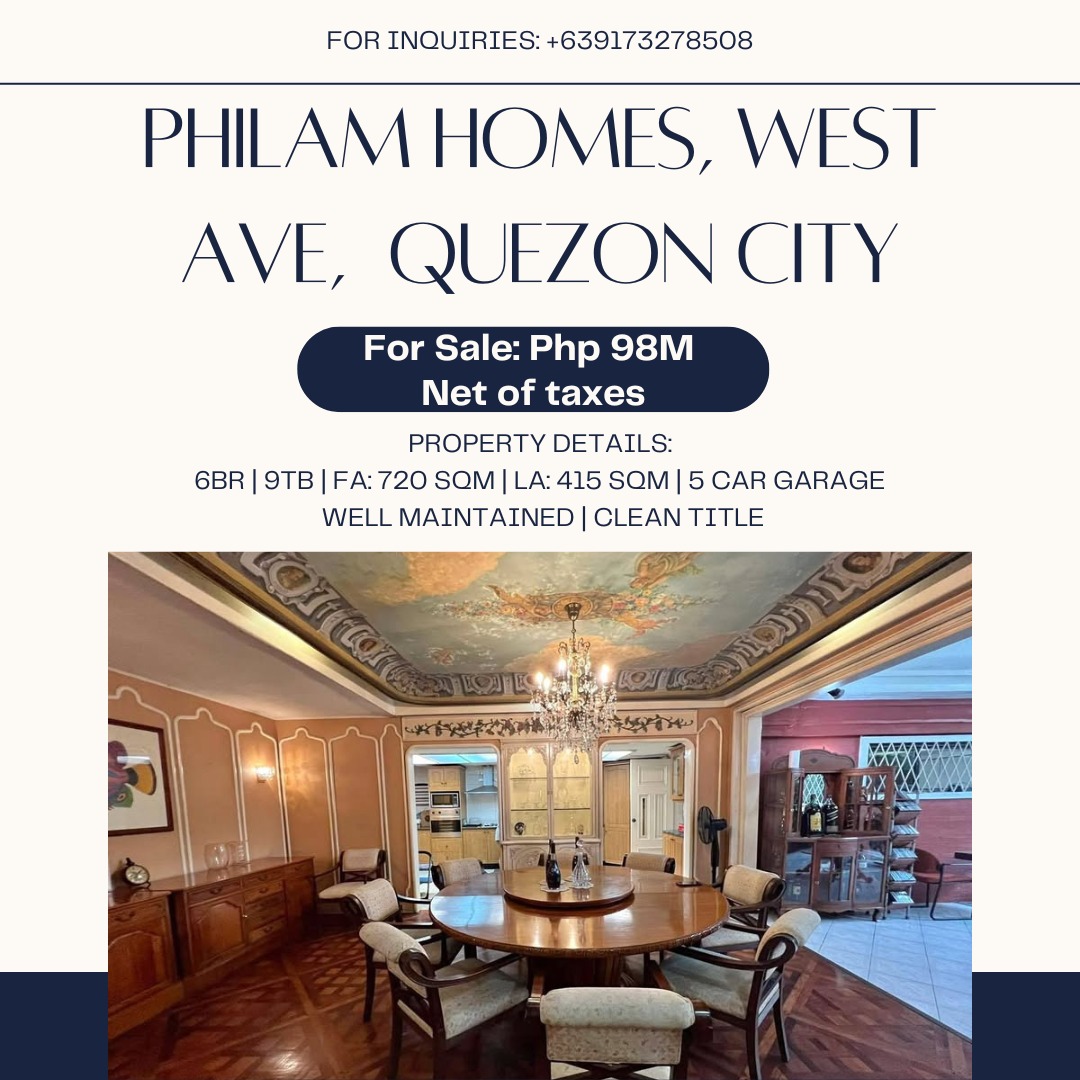 Philam Homes, West Ave, Quezon City 6br well maintained house and lot ...