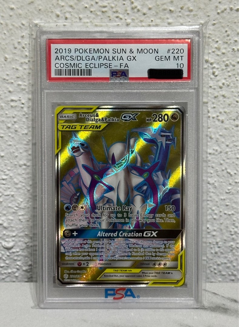 Pokemon PSA 10 Arceus & Dialga & Palkia GX Full Art, Hobbies & Toys, Toys & Games on Carousell