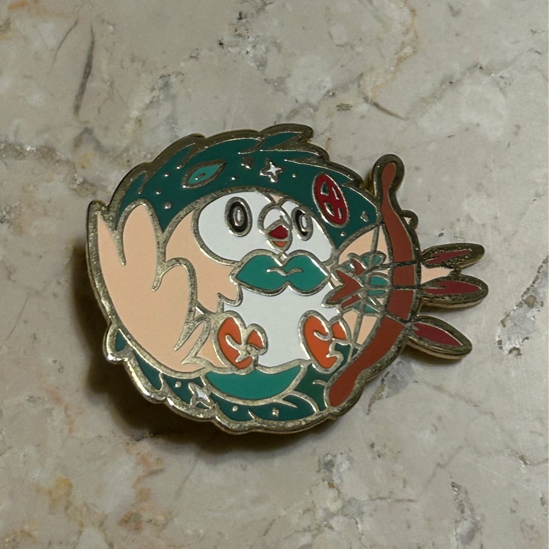 Pokemon Rowlet Enamel Pin, Hobbies & Toys, Toys & Games on Carousell