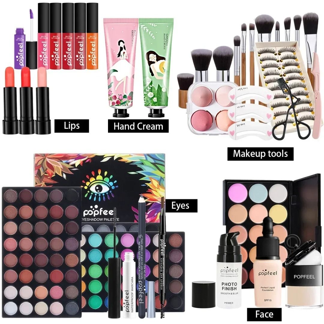 POPFEEL All-in-One Makeup Kit Gift Set with Eyeshadow Palette ...