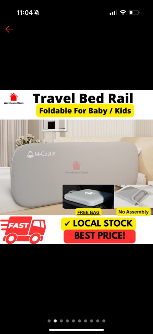 Portable travel bed guard, Babies & Kids, Baby Nursery & Kids Furniture ...
