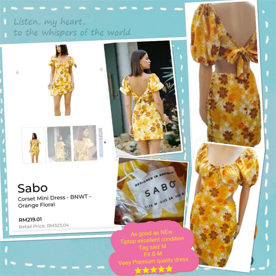 Sabo - Cartia Dress - orange floral-Summer Haze-tag saiz M-as good as ...