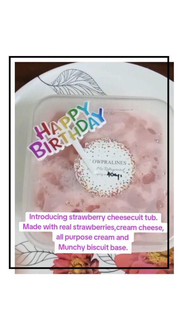 Strawberry cheesecuit tub x1 (480ml), Food & Drinks, Homemade Bakes on ...