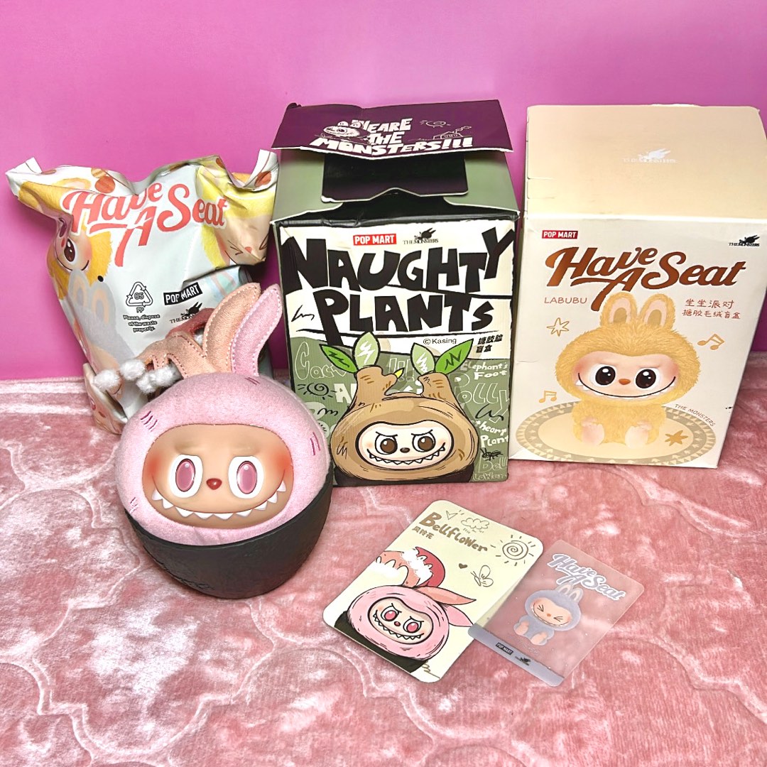 Take All Popmart Pop Mart Labubu Naughty Plant Bellflower dan V2 Hehe ...