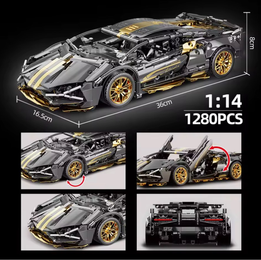 ToylinX 1:14 Building Blocks Car MOC City Speed Car Luxury Auto Racing ...