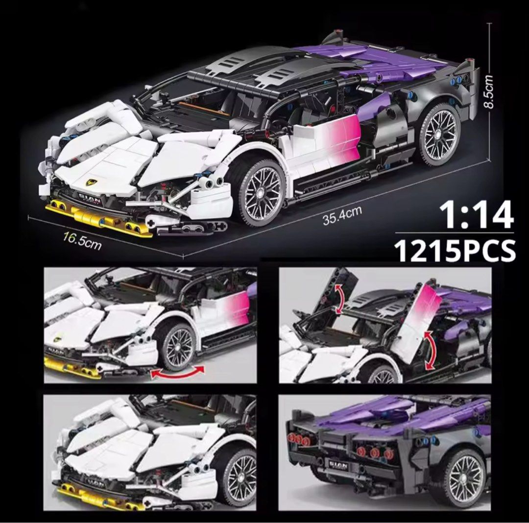 ToylinX 1:14 Building Blocks Car MOC City Speed Car Luxury Auto Racing ...