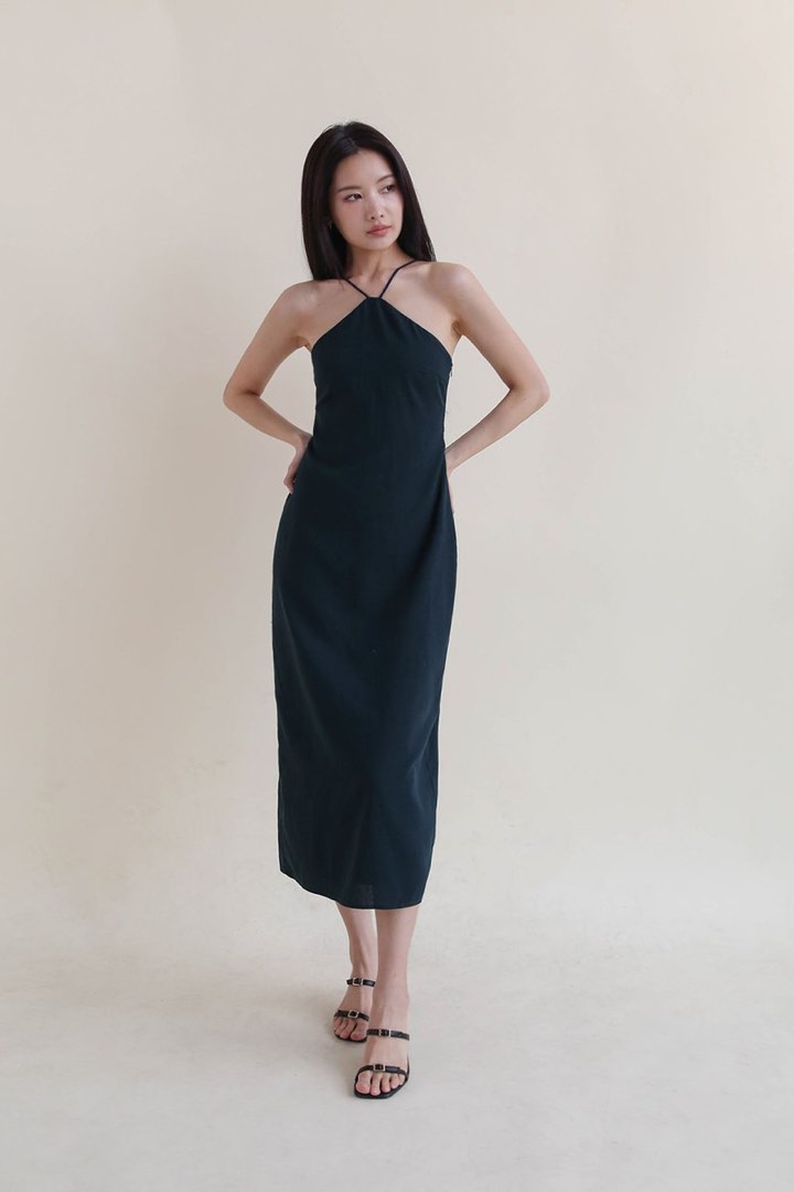 TWL The Willow Label Calliah Halter Dress Teal, Women's Fashion ...