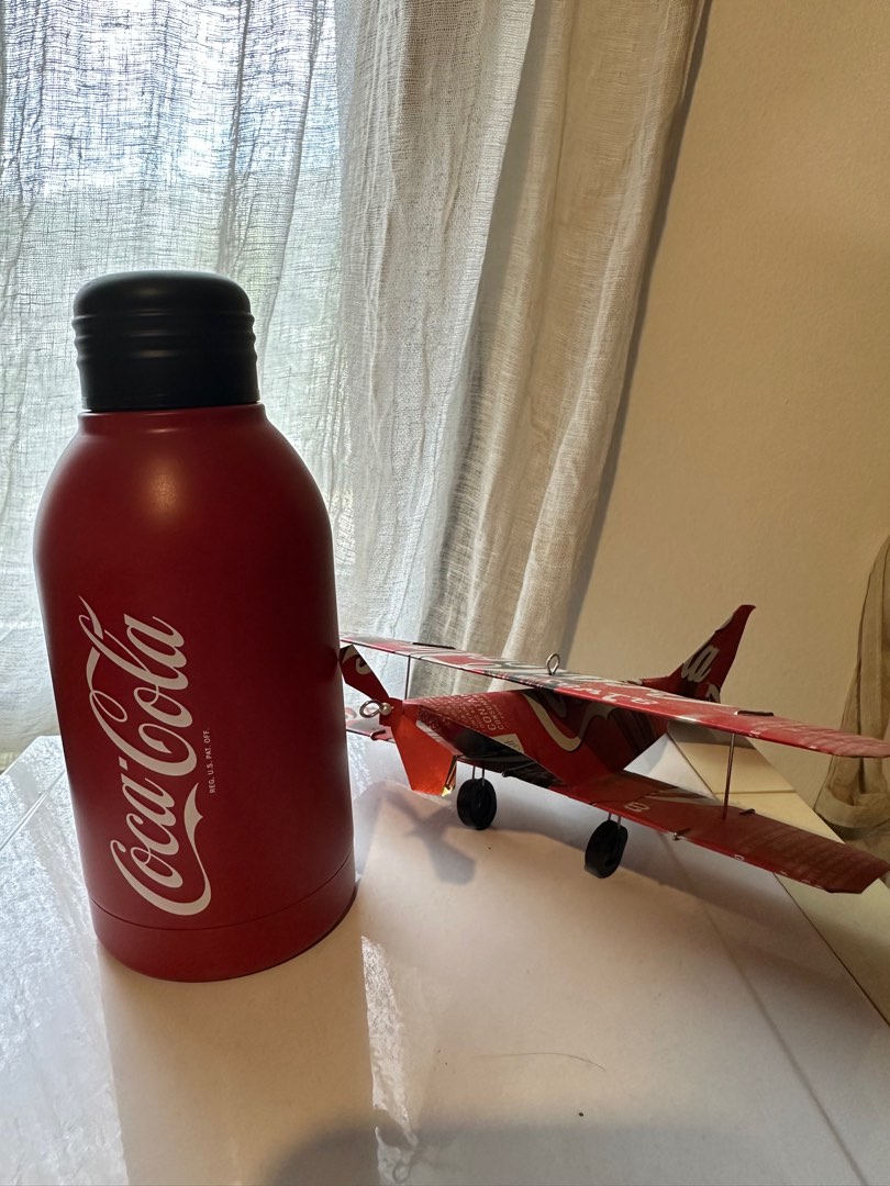 [Vintage] 90s Coke model bi-plane - hand-made frm Coke can, Hobbies ...