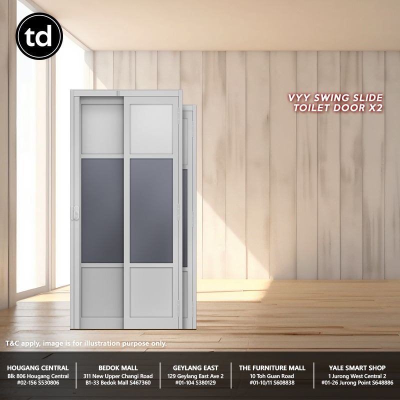 VYY/ Toilet Door/ Toilet/ Bathroom/ Slide and Swing/ PD Door/ HDB/ HDB ...