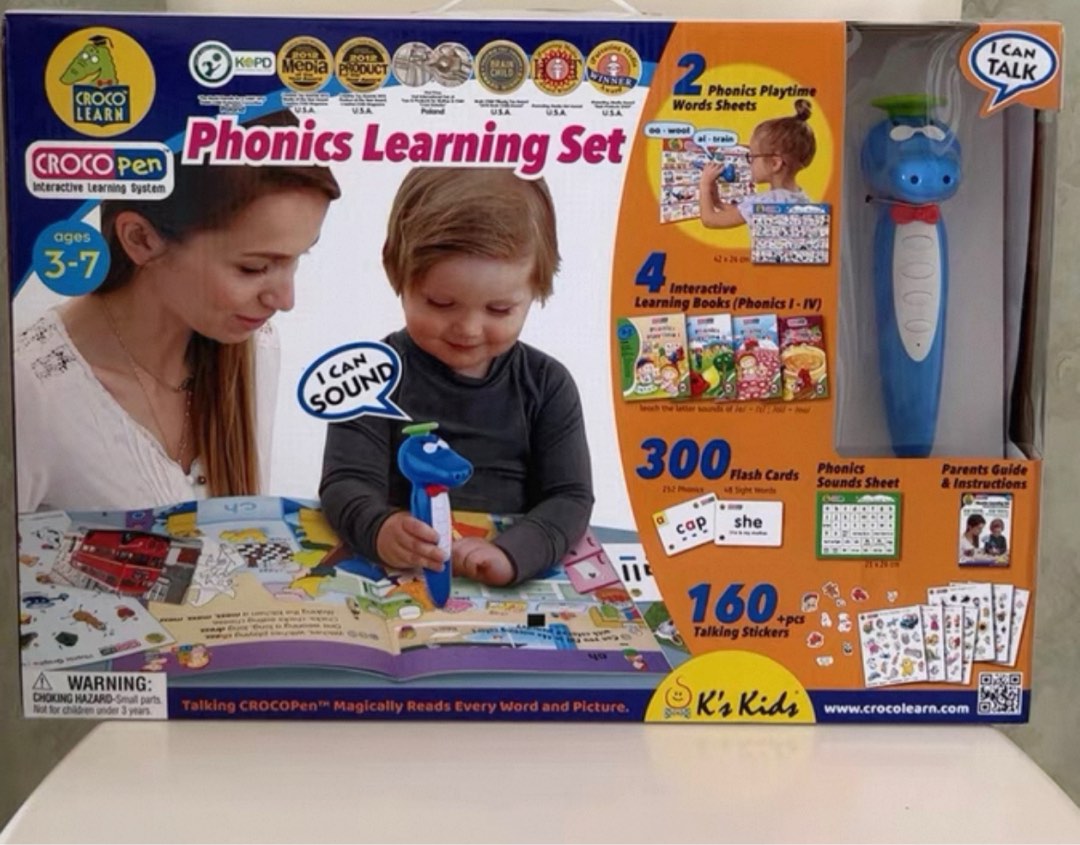 全新 Croco Pen Phonics Learning Set 點讀套裝（連點讀筆）Phonics Flash Cards Books ...