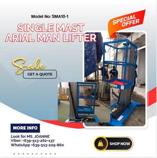 Arial Man Lifter Single Mast Model No: SMA10-1 Brand new For sale ...