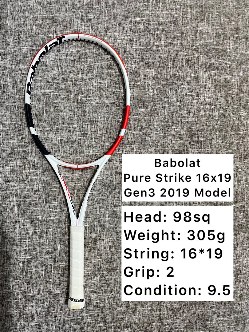 Babolat Pure Strike 16x19 Gen3 2019, Sports Equipment, Sports & Games ...