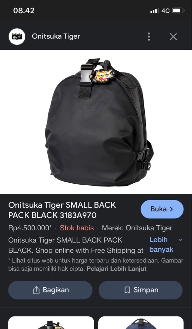 Backpack onitsuka, Fesyen Pria, Tas & Dompet , Ransel di Carousell
