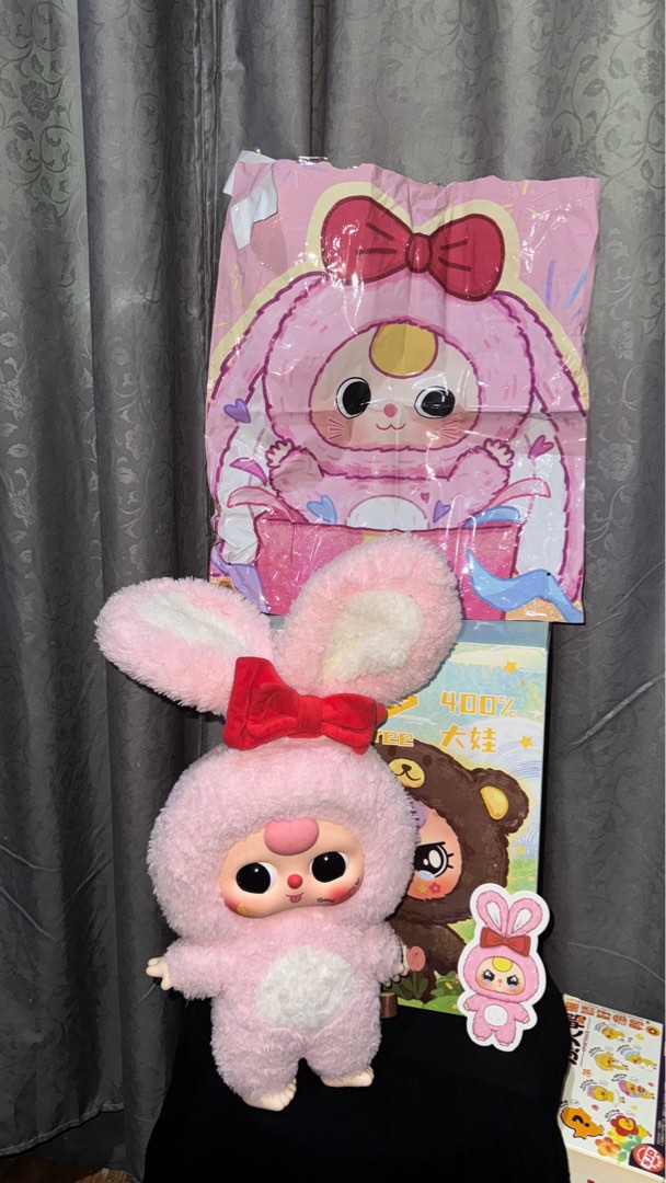 ORIGINAL BONEKA BUNY BB3 400% (warnaa pink inceran) BELI DI BANGKOK MATA NYA BISA DI GERAK"kin ...