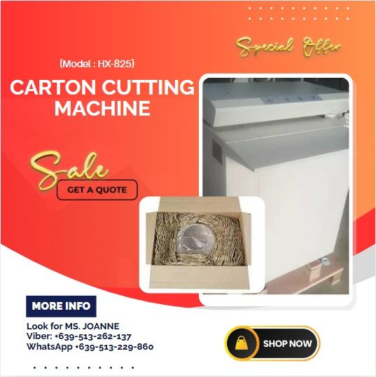 Carton cutting Machine (Model : HX-825) 10-12 layers corrugated paper ...