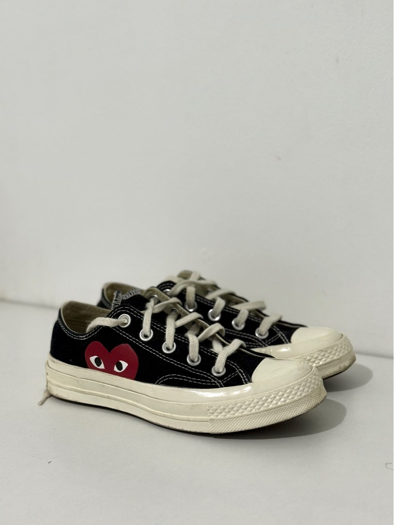 CDG x Converse Chuck Taylor Single Peaking Heart in Black, Women's ...