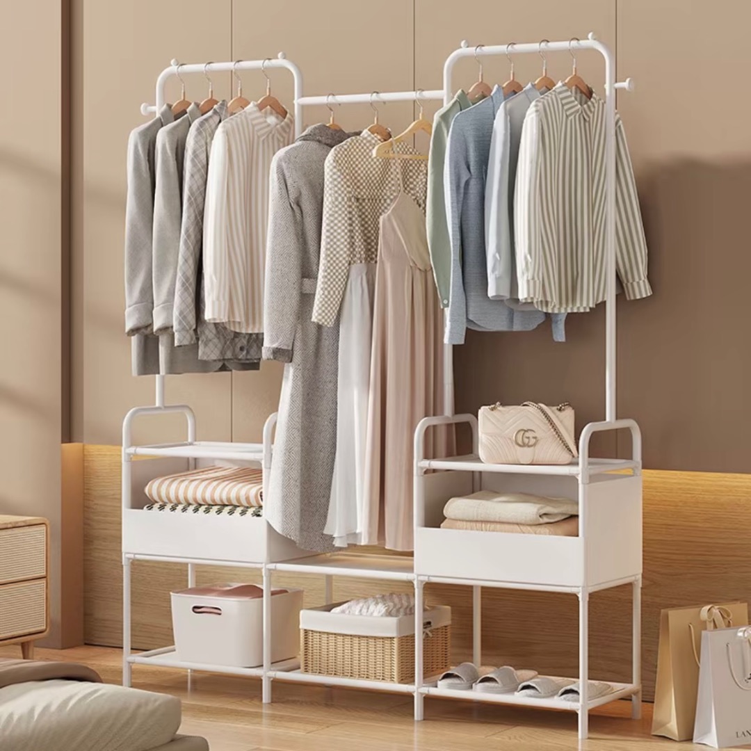 Clothes Hanging Rack | Double Rail Clothes Dryer Rack | Open Wardrobe ...