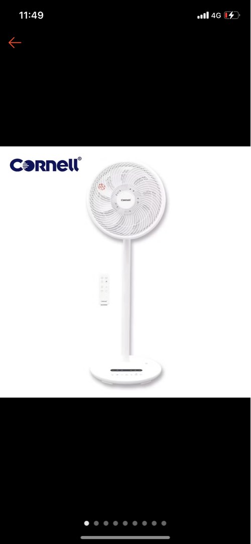 Cornell Stand fan 12" DC (remote control), Furniture & Home Living ...