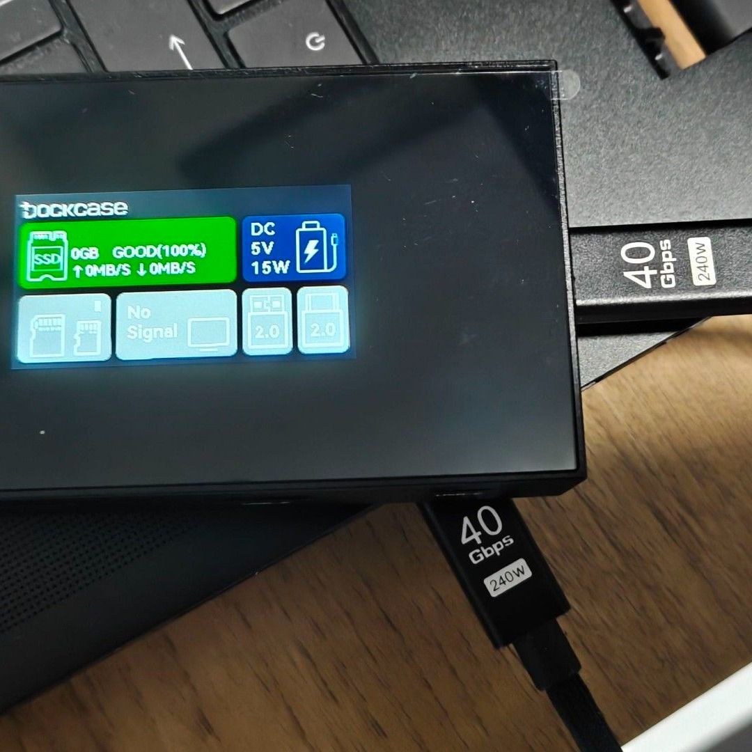 Dockcase Smart USB-C Hub 7-in-1 with M.2 SSD Enclosure w Touch Screen ...