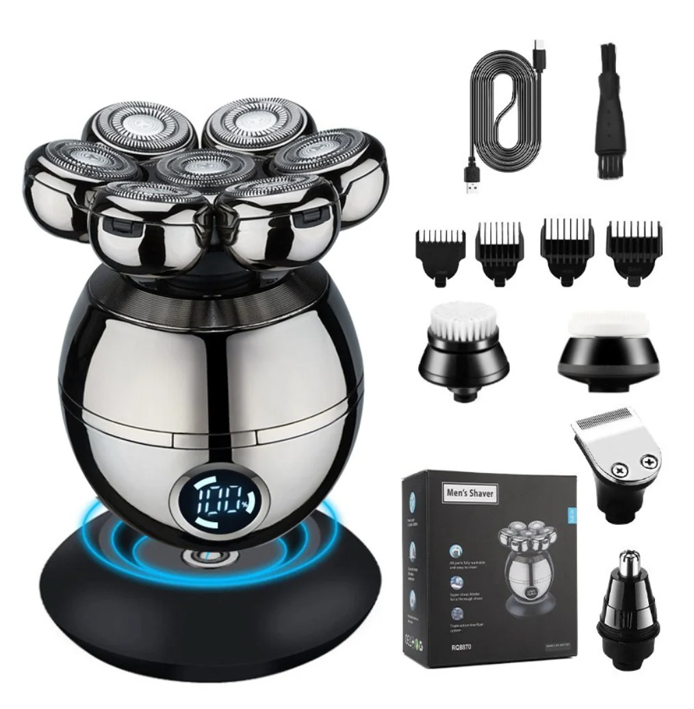 Electric Shaver 7D Floating Cutter Head Base Charging Portable Men ...