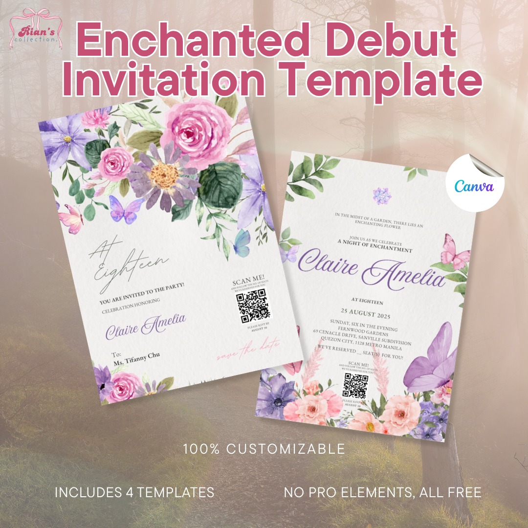 Enchanted Debut Invitation Template, Hobbies & Toys, Stationary & Craft ...