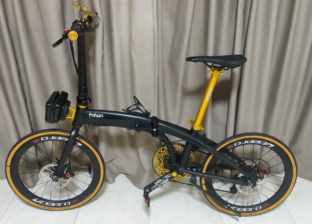 Fnhon Tornado Foldable bicycle 20inch 451 wheel gold special edition ...