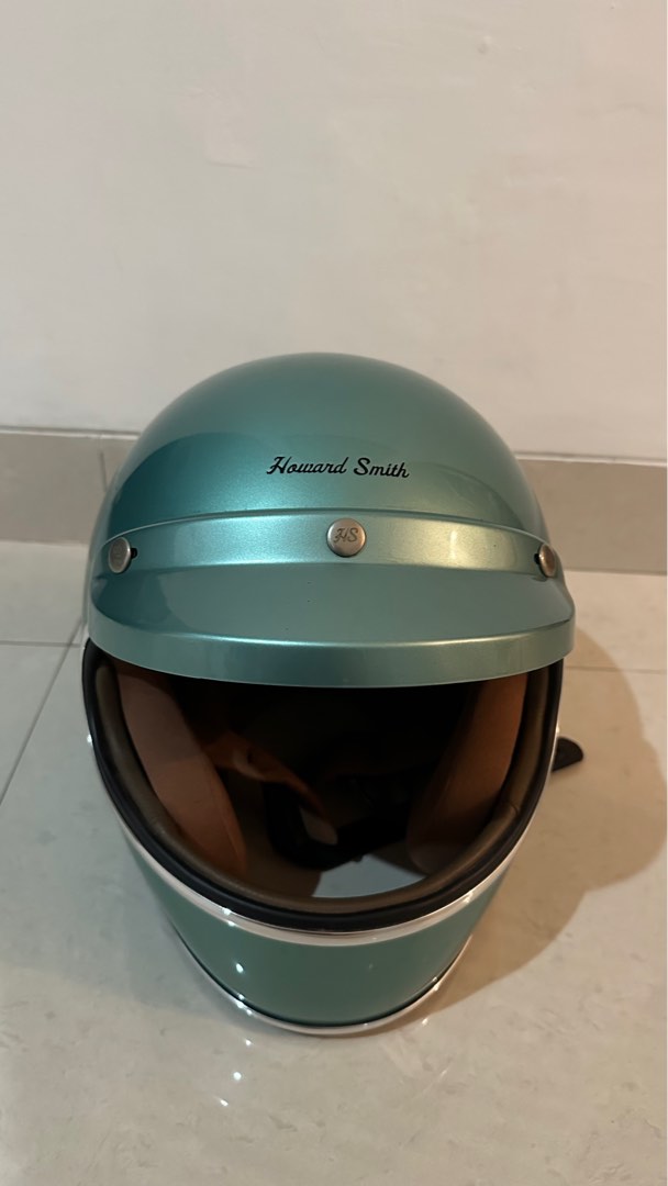 Helm Howard Smith Racer Retro Full Face, Motor di Carousell