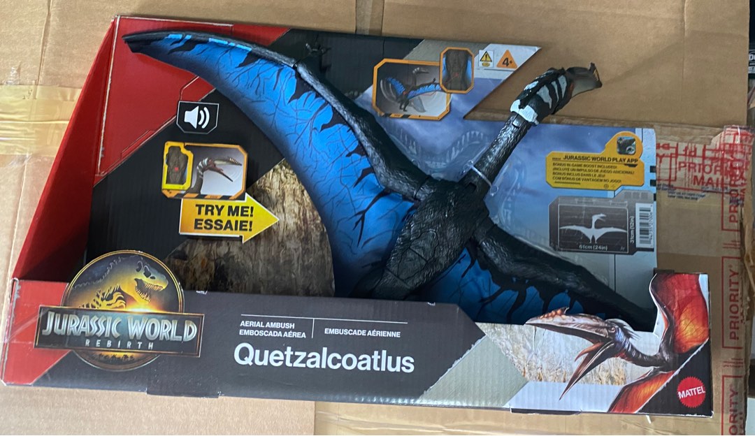 Jurassic World Rebirth Quetzalcoatlus, Winged Dinosaur with Sound ...