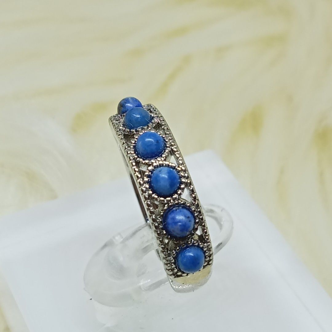 Lapiz Lazuli Ring 👑 Design: Half Eternity 💎 💯% Nature Earth-Mined ...