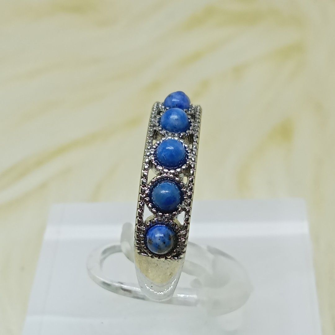 Lapiz Lazuli Ring 👑 Design: Half Eternity 💎 💯% Nature Earth-Mined ...