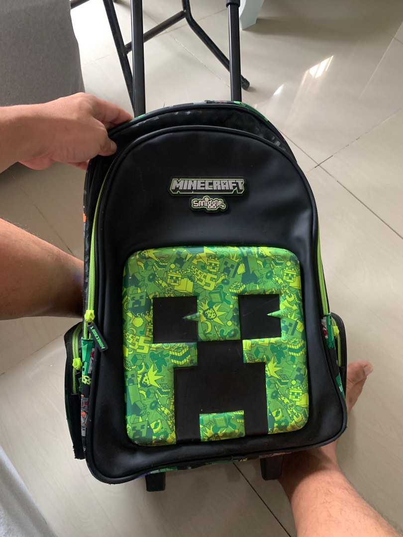 Minecraft smiggle wheel bag, Women's Fashion, Bags & Wallets, Backpacks ...