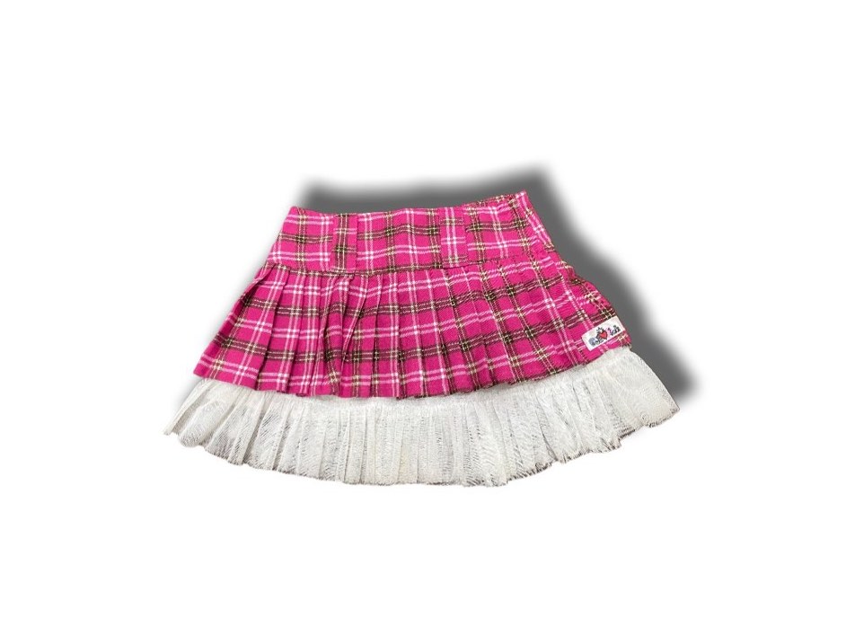 Mini skirt tartan babypink gingham cute coquette goth cosplay harajuku ...