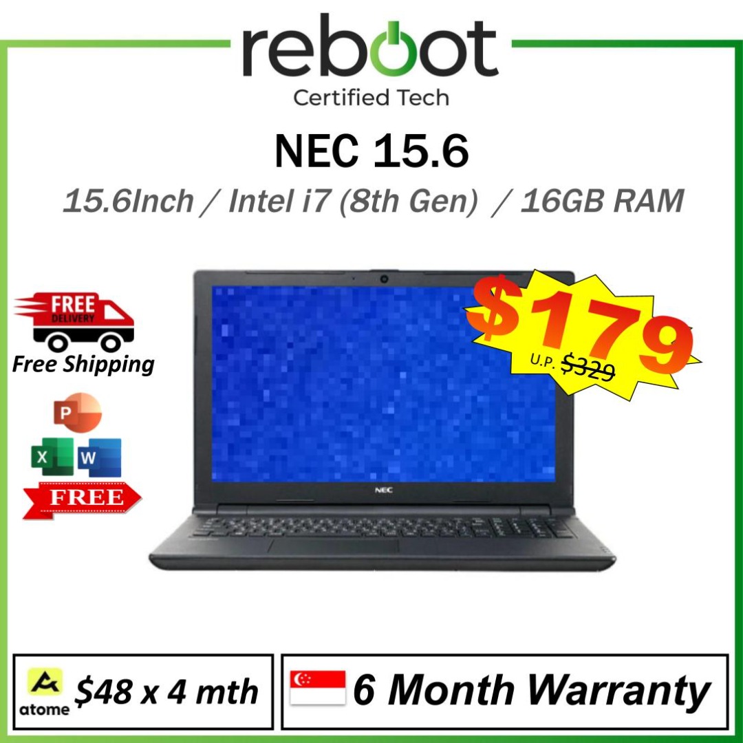 Nec (15.6 inch Laptop) - Up to 512GB SSD - Like New - Vibrant display ...