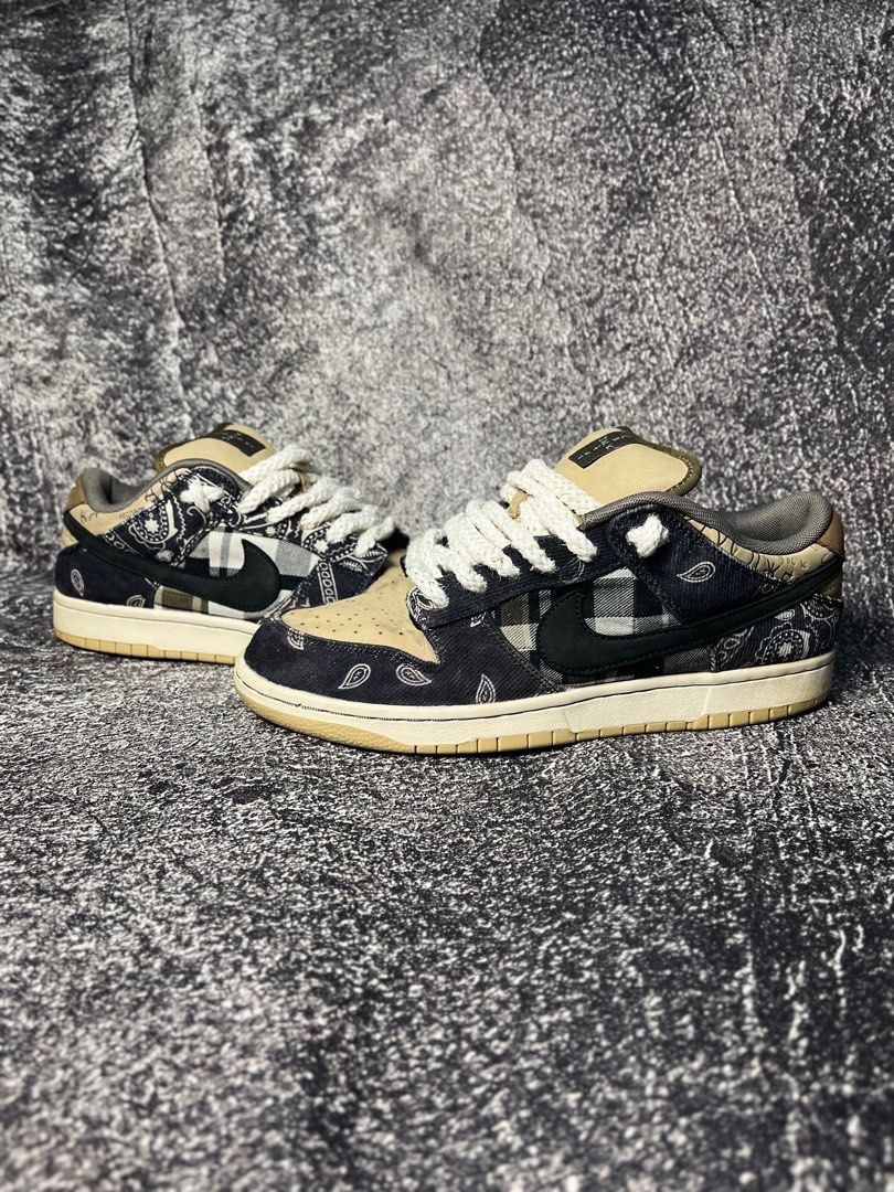 Nike SB dunk low x travis scott 'jack cactus', Fesyen Pria, Sepatu ...