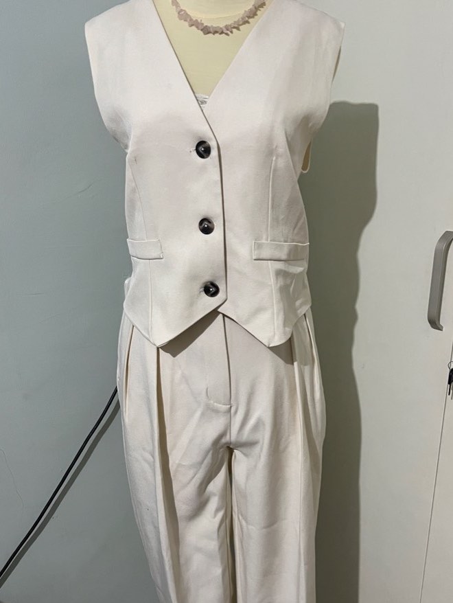 One set vest & highwaist baggy / set atasan & bawahan premium / setelan ...