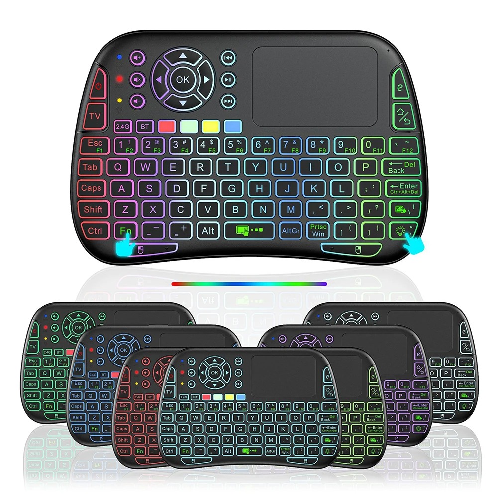 RGB Backlight Wireless Keyboard With USB Receiver Wireless Touchpad ...