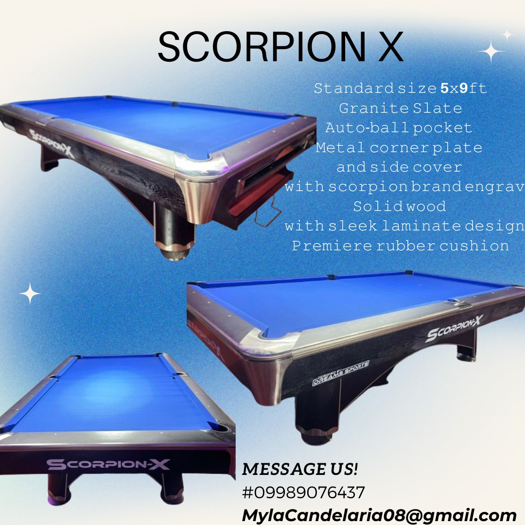SCORPION X BILLIARD TABLE, Sports Equipment, Sports & Games, Billiards ...