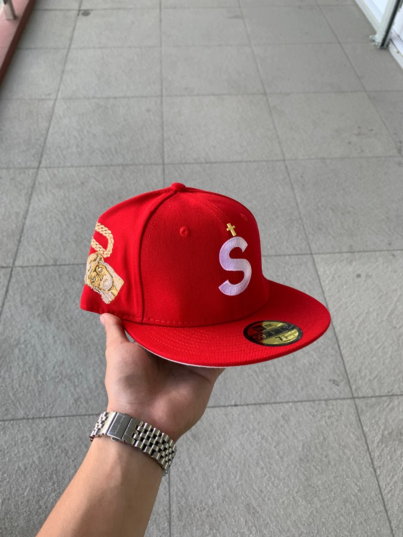 SUPREME JESUS PIECE RED FITTED CAP, Men's Fashion, Watches ...