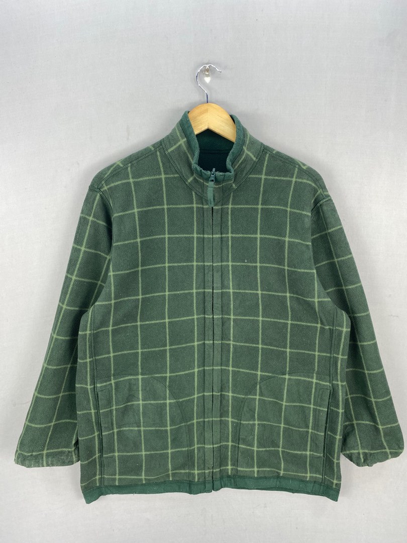 Uniqlo Grid Check Reversible Fleece Jacket, Men's Fashion, Coats ...