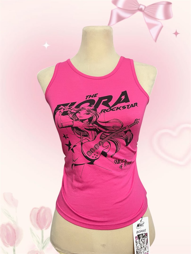 winx club x romwe shein top, Women's Fashion, Tops, Sleeveless on Carousell