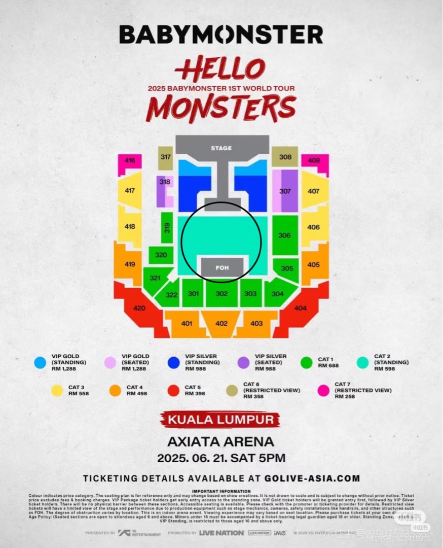 WTS (CAT 2) 2025 BABYMONSTER 1st WORLD TOUR IN KUALA LUMPUR, Tickets ...